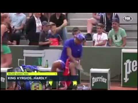 Nick Kyrgios Smashing Tennis Racket (SUPER SLOW-MO) - YouTube