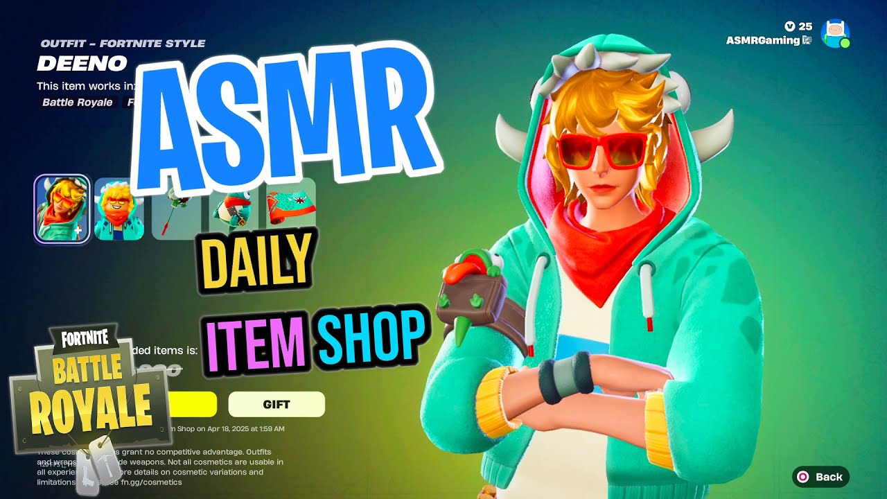 ASMR Fortnite Shop NEW Deeno Skin! Daily Update 🎮🎧 Relaxing Whispering ...
