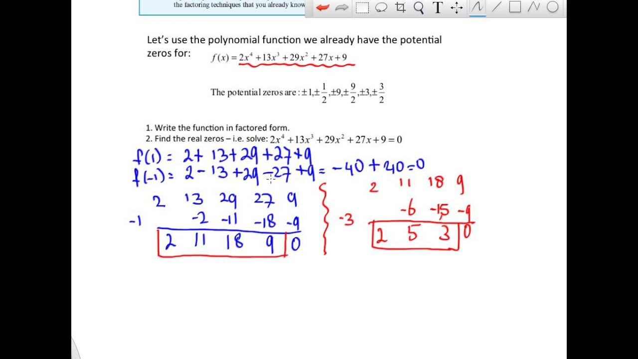 Precalc 4.5 Solving polynomials - YouTube