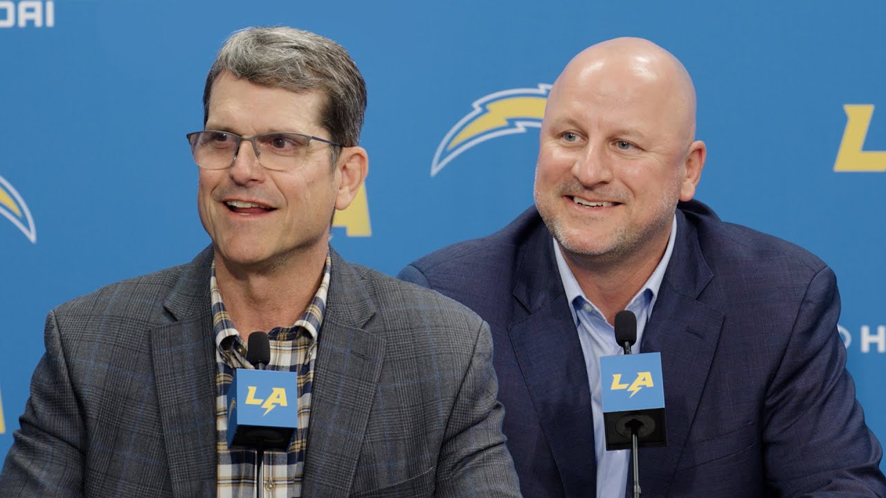 HC Jim Harbaugh & GM Joe Hortiz 2024 Draft Day 1 Recap Press Conference ...