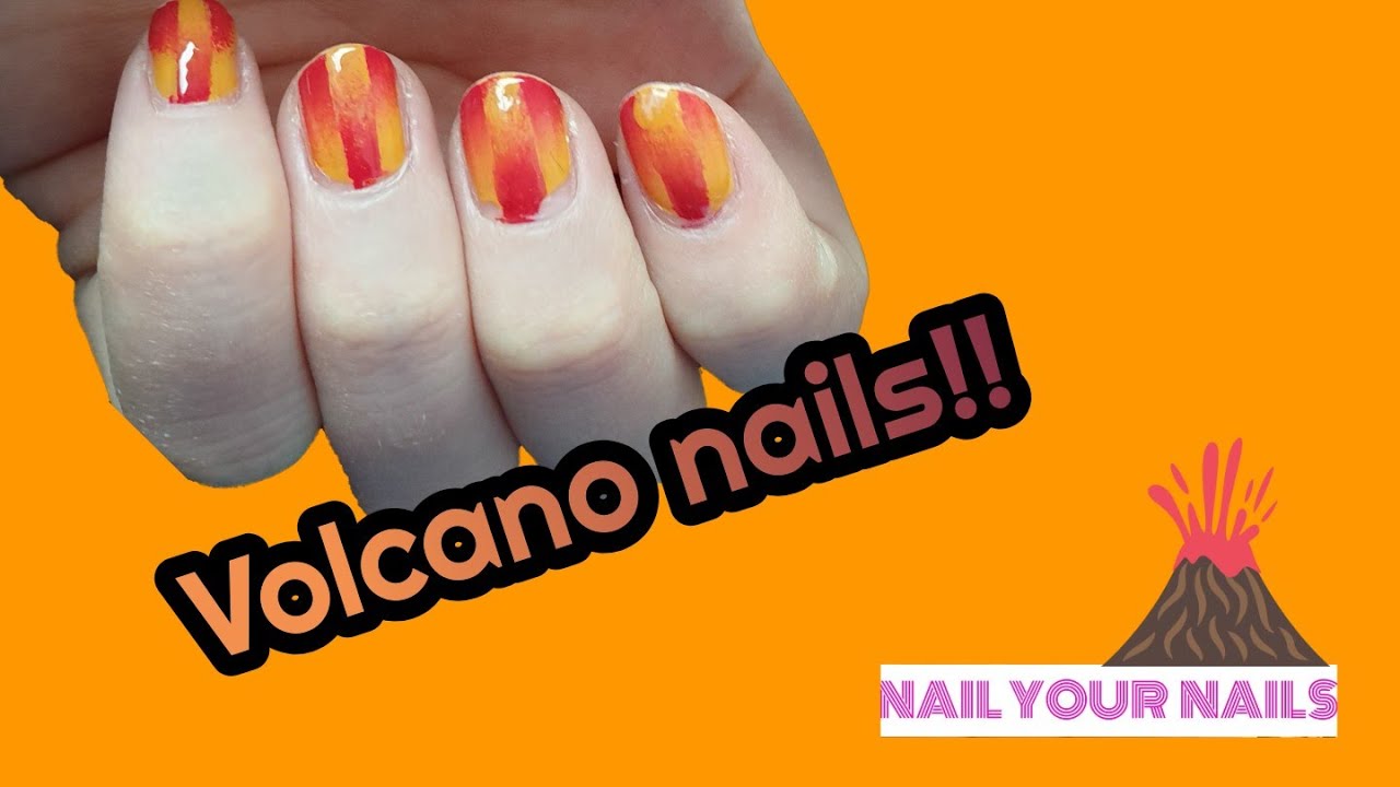 Volcano nails! Awesome gradient nail design! - YouTube