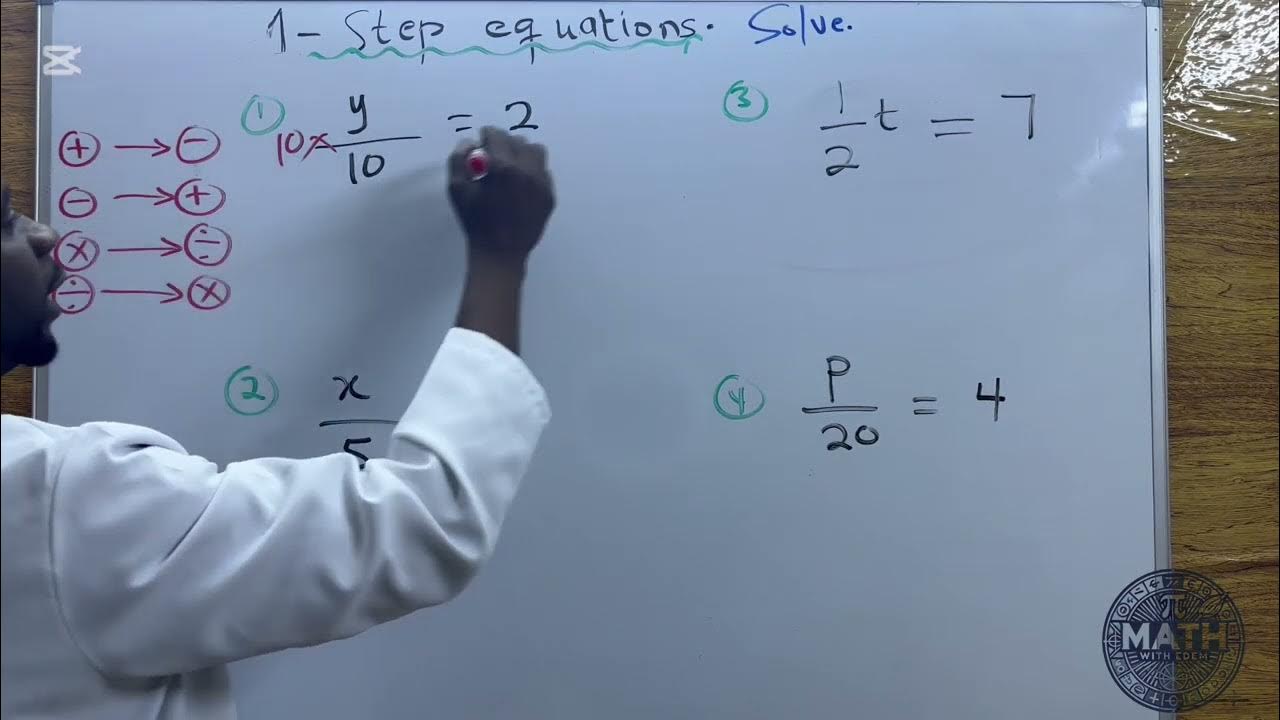 1- Step equations (Multiplying through by the denominator to find the ...