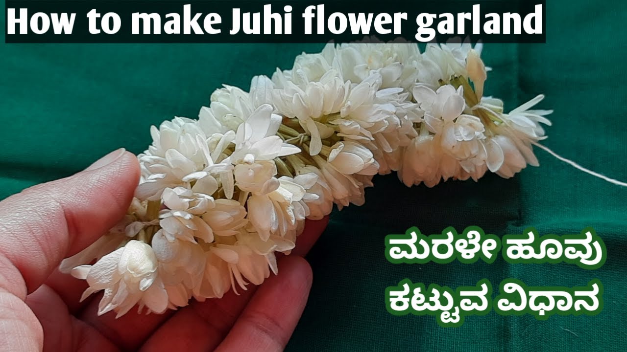 Hoo kattuva vidhana in kannada| ಹೂ ಕಟ್ಟುವ ವಿಧಾನ |How to tie flowers ...