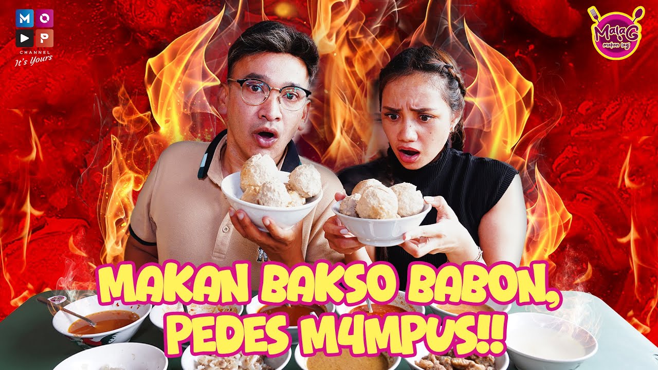 MAKAN BAKSO BABON, PEDESNYA BIKIN MULUT RUBEN ONSU DAN AMY NAW KEBAKAR ...