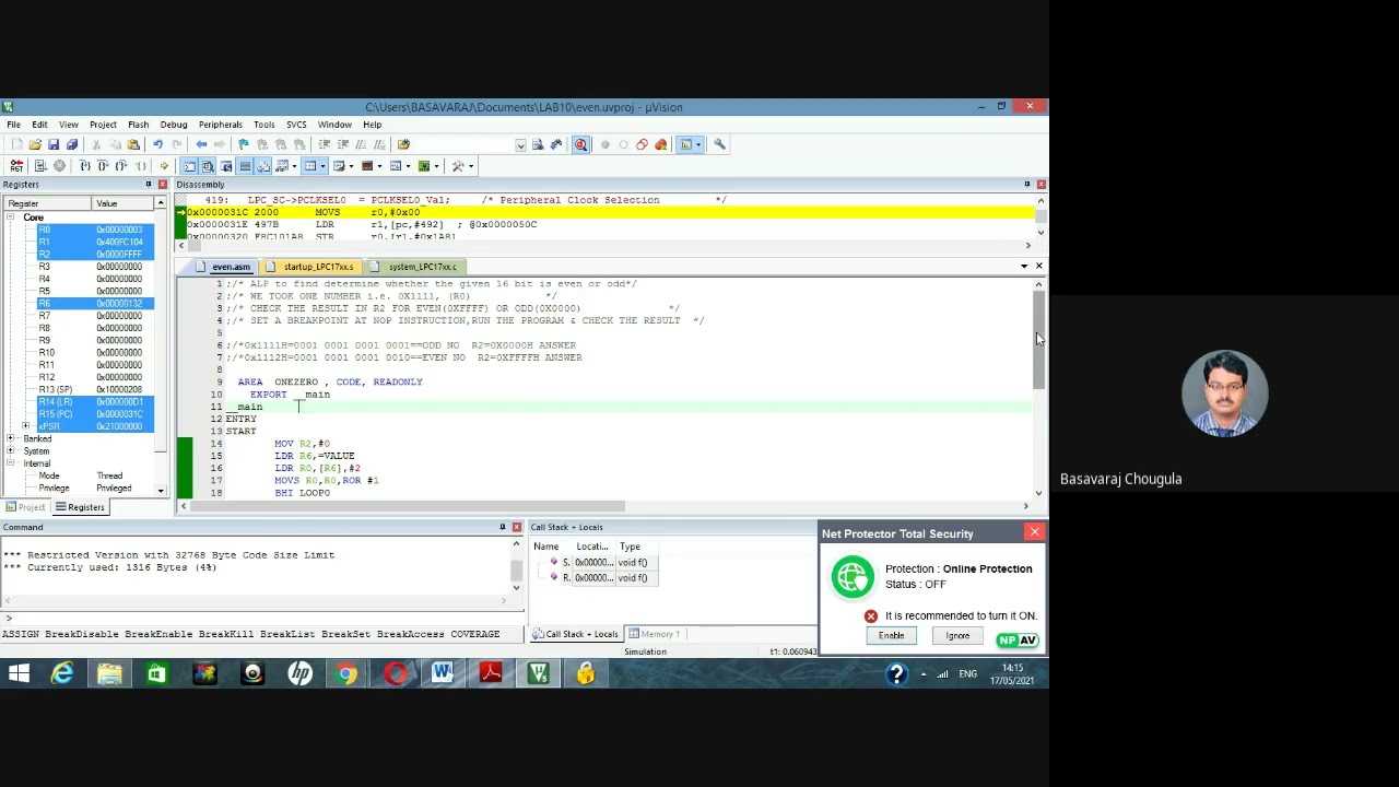 ARM LAB(EMBEDDED SYSTEMS LAB)Exp 4 - YouTube