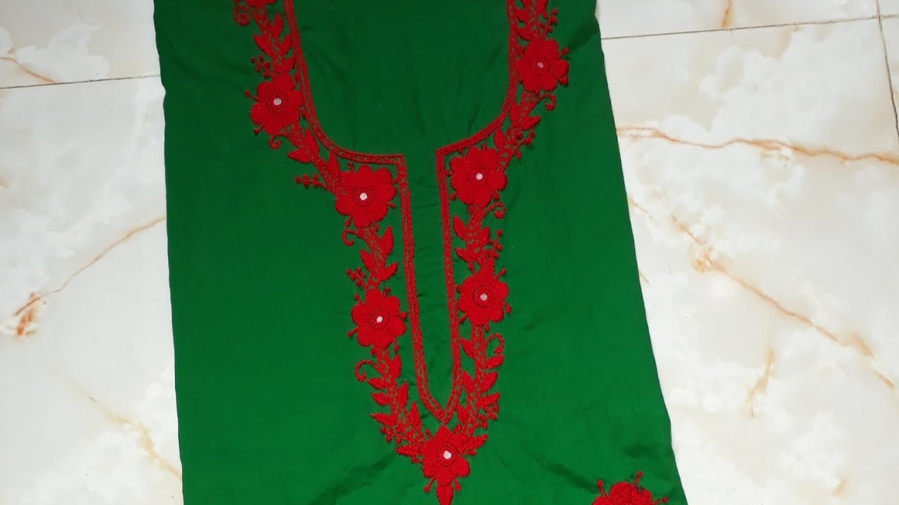 Exclusive design hand embroidery kameez. - YouTube