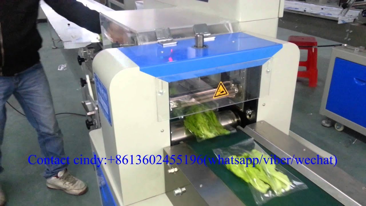Automatic chives,culantro packaging machine,wrapping machine - YouTube