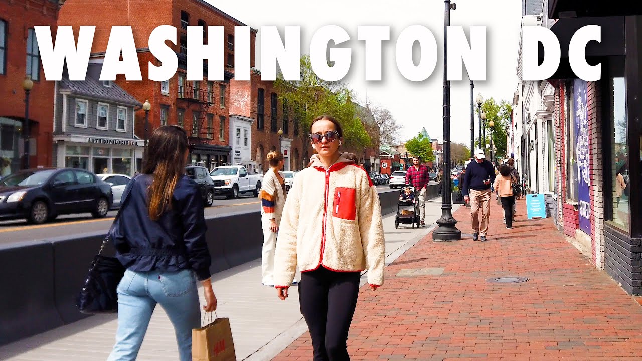 Washington DC Georgetown Spring Easter Walking Tour【4K】 - YouTube