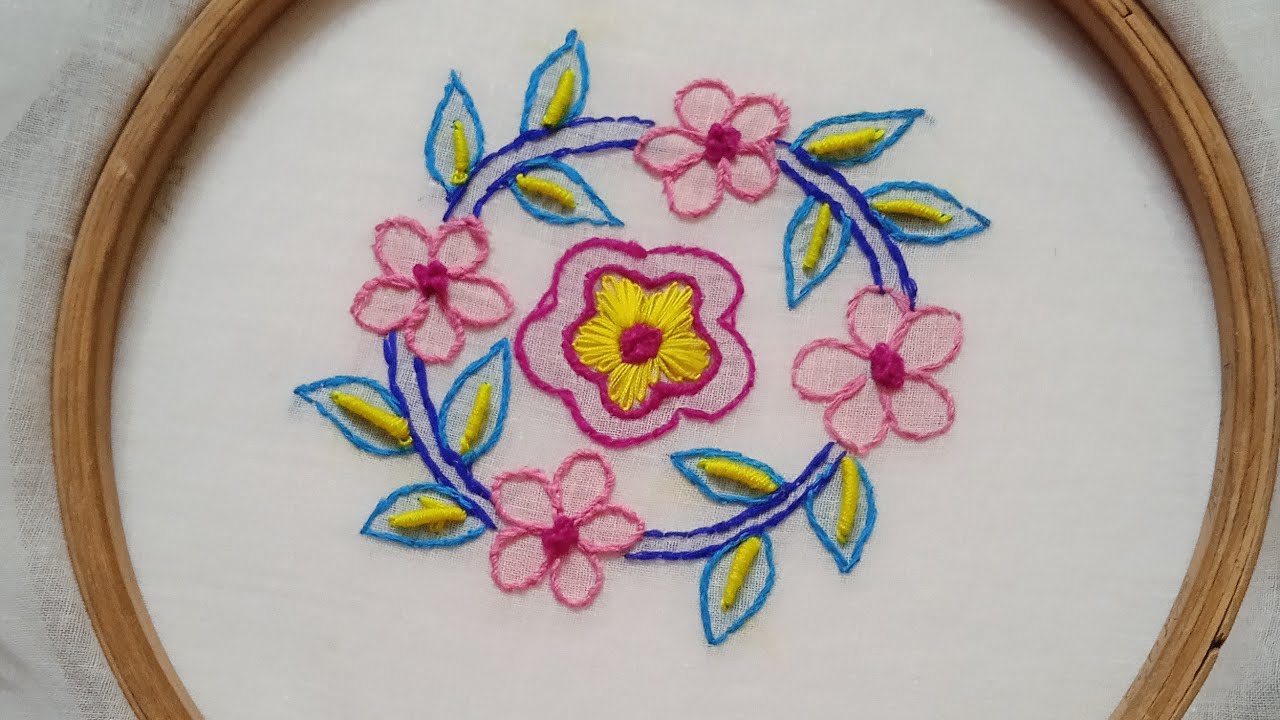 Shadow embroidery work - YouTube