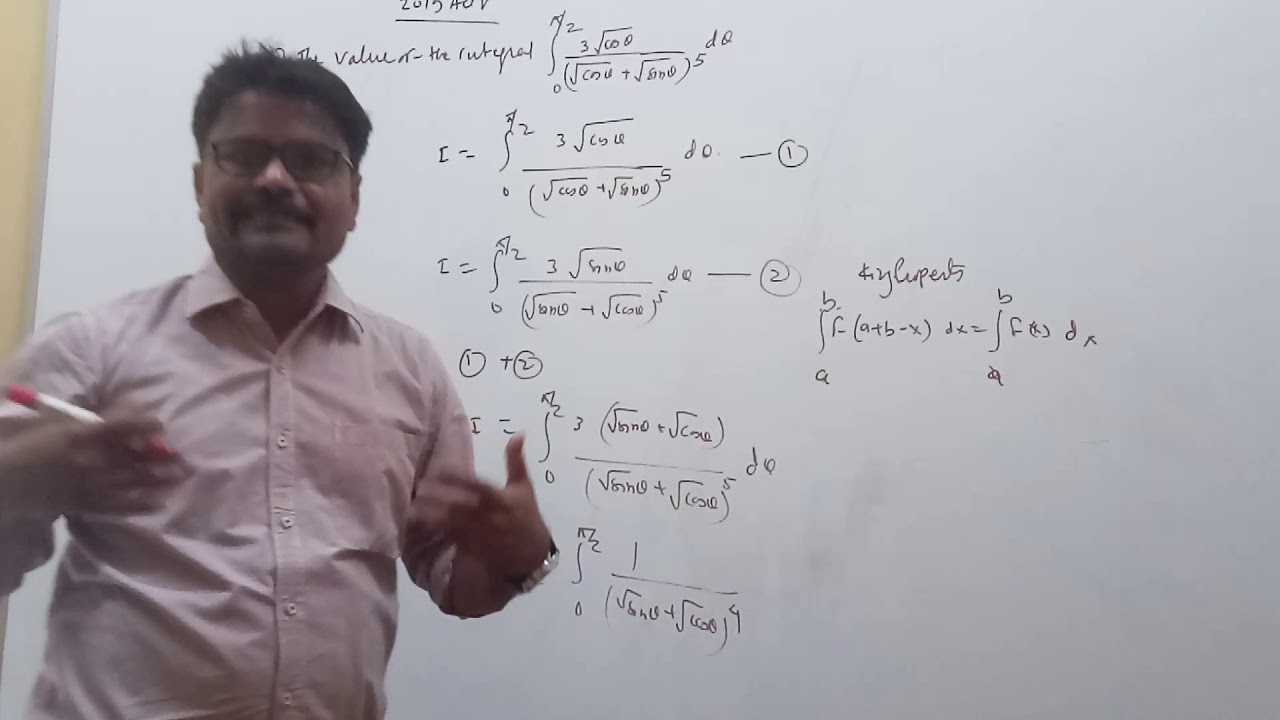 Jee adv sol 2019 ( definite integration king property and taking common ...