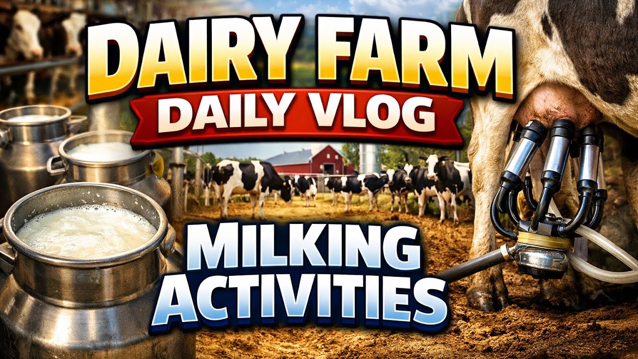 Dairy Farm Daily Vlog | Cow Milking Activities on Farm 🐄🥛 Real Dairy ...