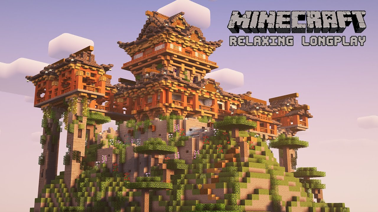 We Built a Peaceful Japanese Castle Base - Minecraft Relaxing Longplay ...
