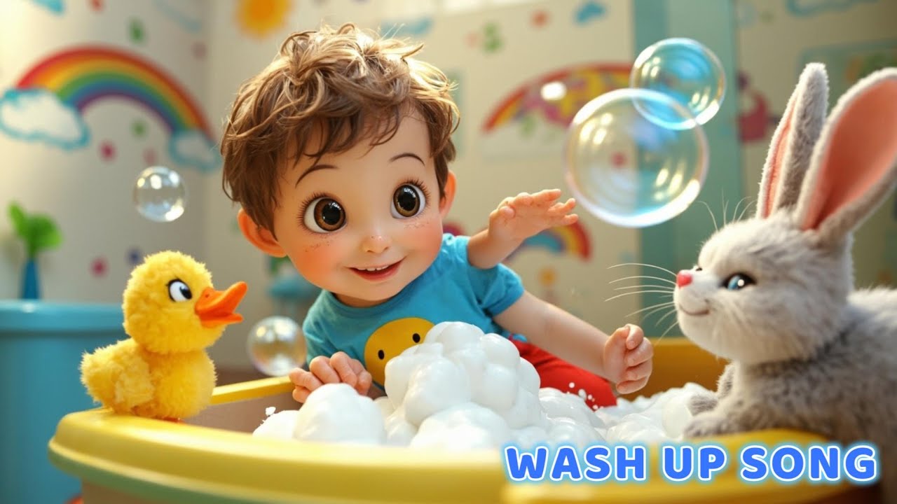 Wash Up Song for Kids | Fun Cleaning Poem with Cute Animals | Toddler ...