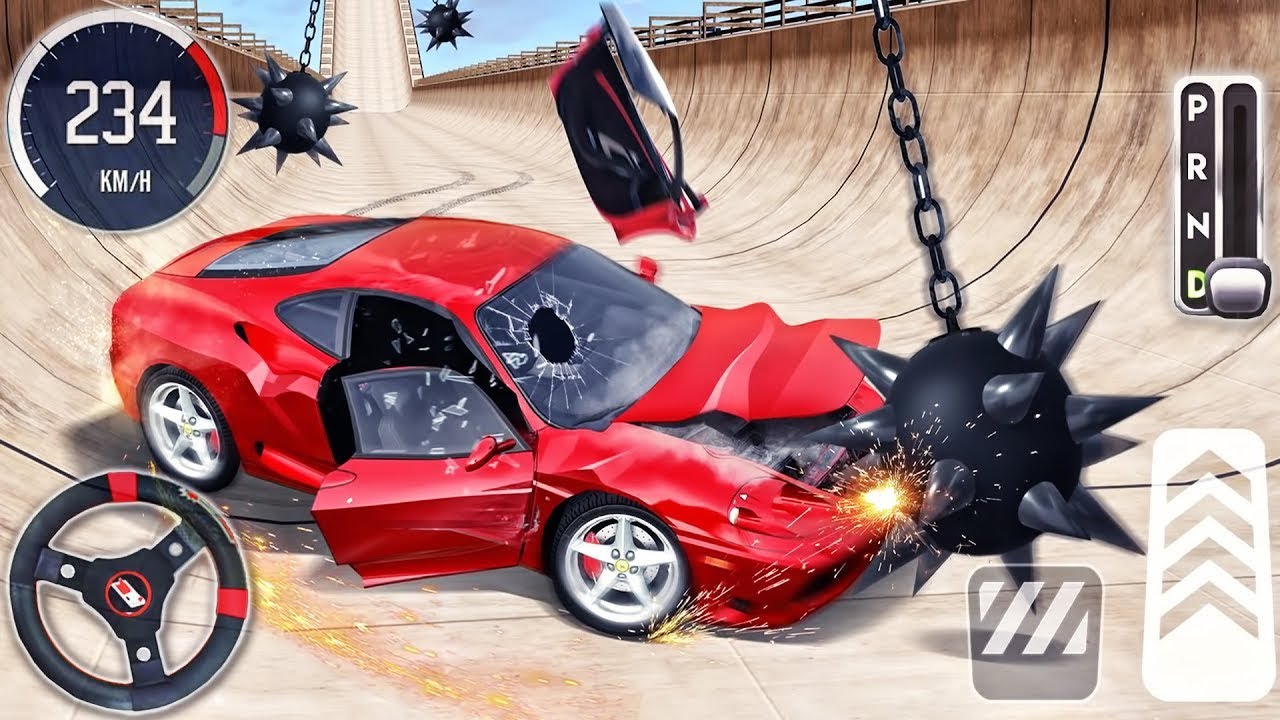 Extreme Car Crash Jump Demolition Derby Real Mega Car Beam Jump Android ...