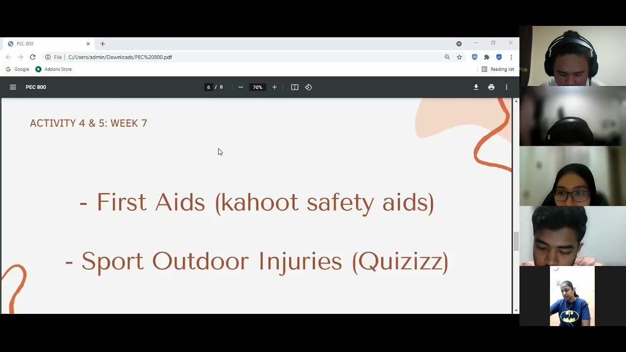 GROUP 2 : PEC 800 WELLNESS MANAGEMENT REFLECTION ON WEEKLY ACTIVITIES - YouTube