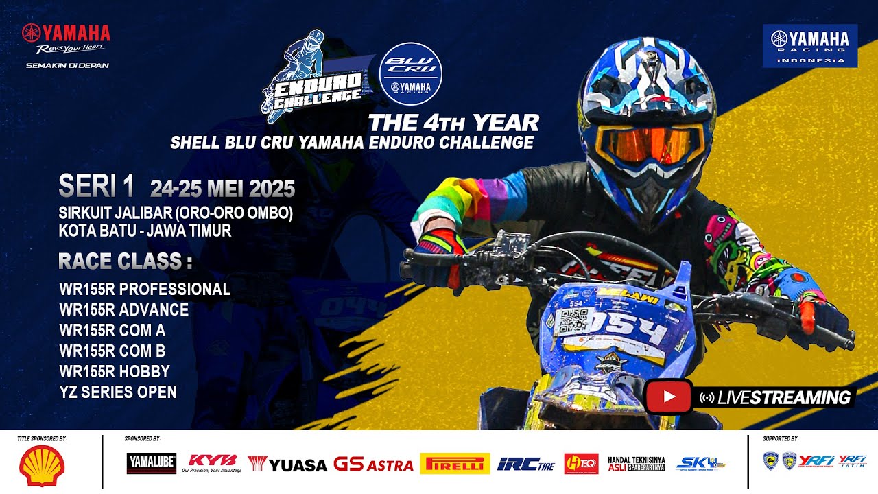 LIVE STREAMING SHELL BLU CRU YAMAHA ENDURO CHALLENGE BATU 2025 - YouTube
