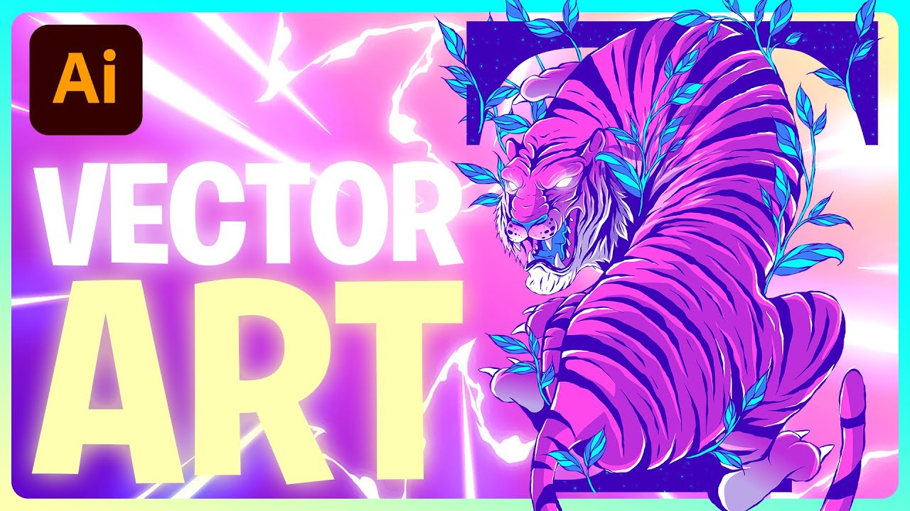 Day 20: #T - Drawing a Tiger From Sketch to Paint in Adobe Illustrator ...