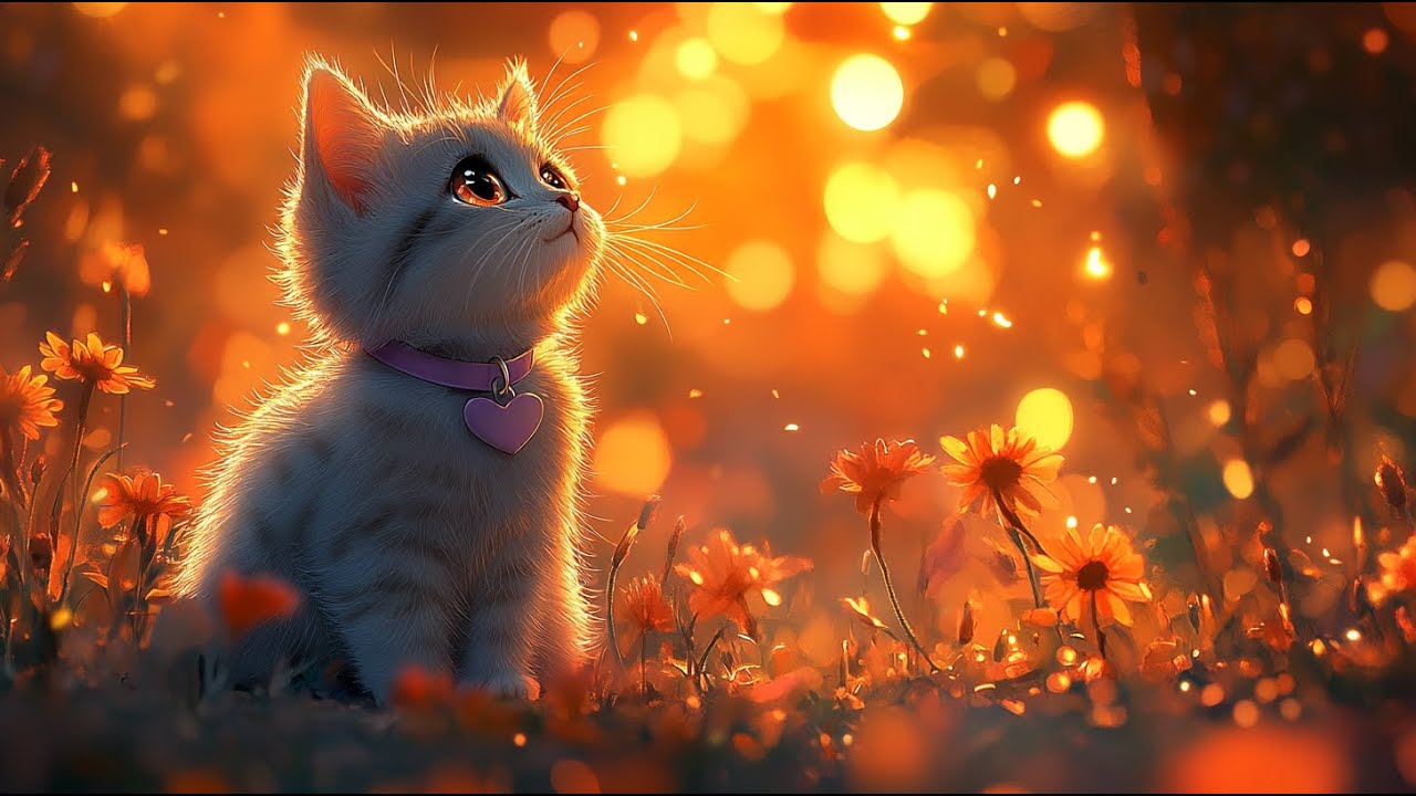 Let`s relax with Meow🌟16mins of relax and calm music💕 Make your day ...
