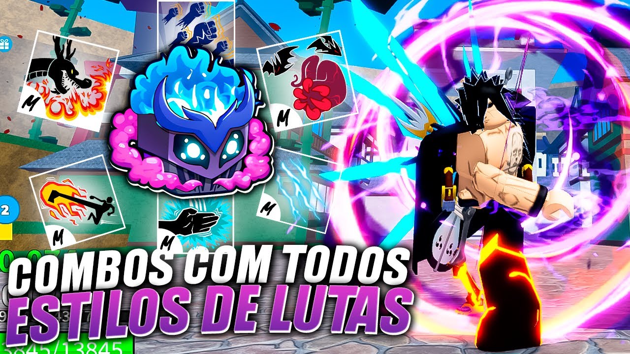 Combos Com a Nova Fruta GÁS Usando Todos os Estilos de Lutas do Blox ...