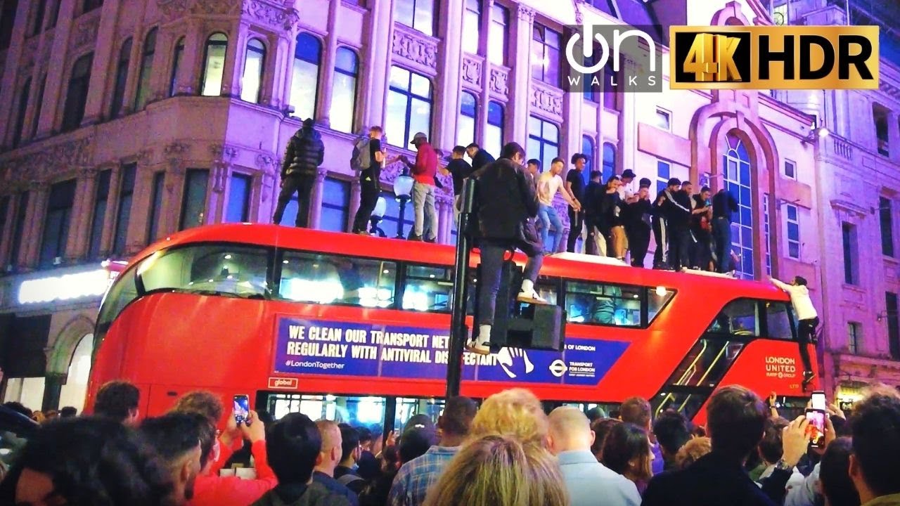 🇬🇧 London Walk - England Football Fans Celebrate Semi-Final Win Euro ...