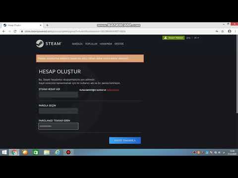 STEAM HESAP OLUŞTURMA İSİM HATASI VE TÜM HATALAR (2020)