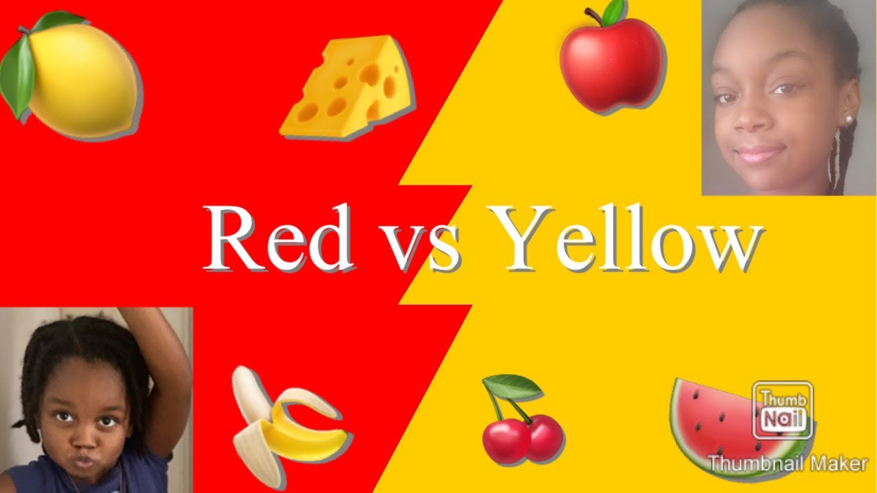 Red vs yellow food challenge - YouTube