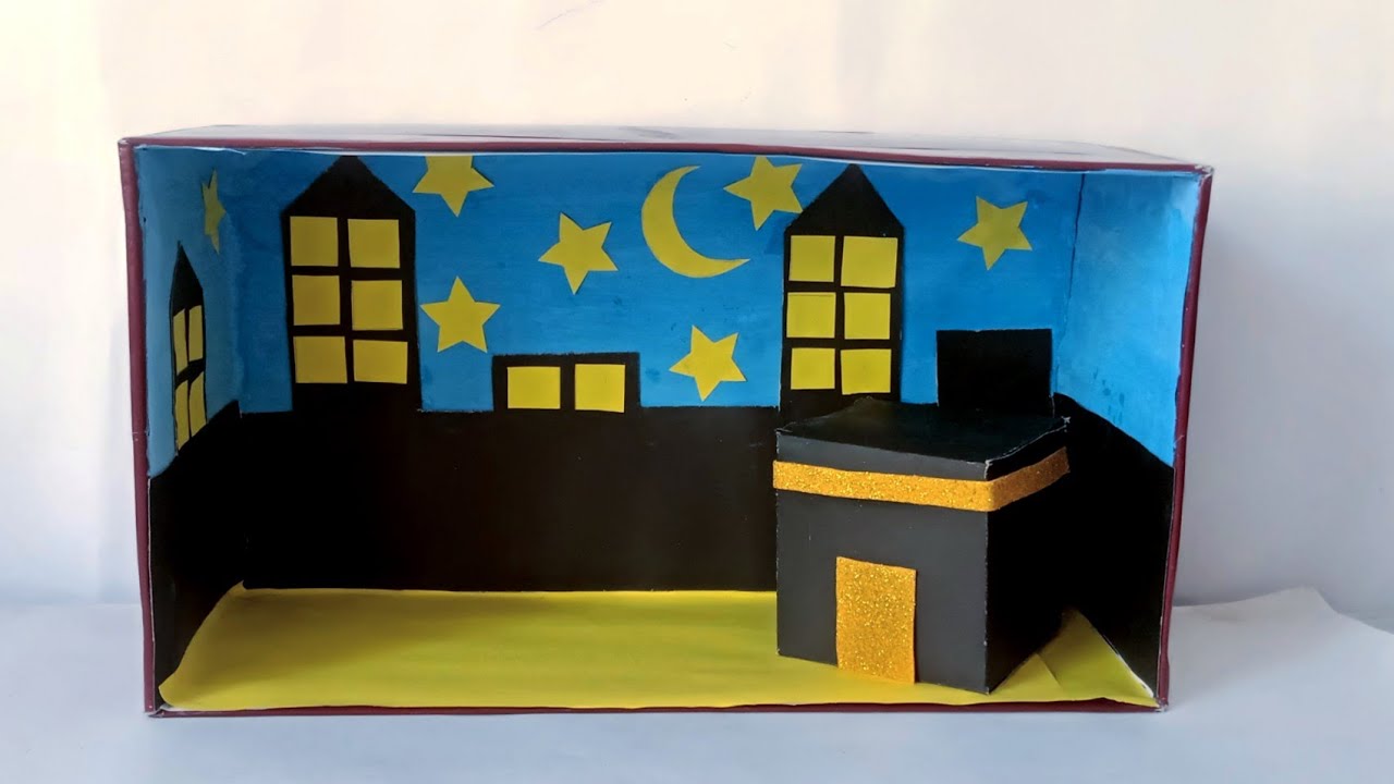 Eid ul adha decoration | how to make Khana kaba model at home | Kaba ...