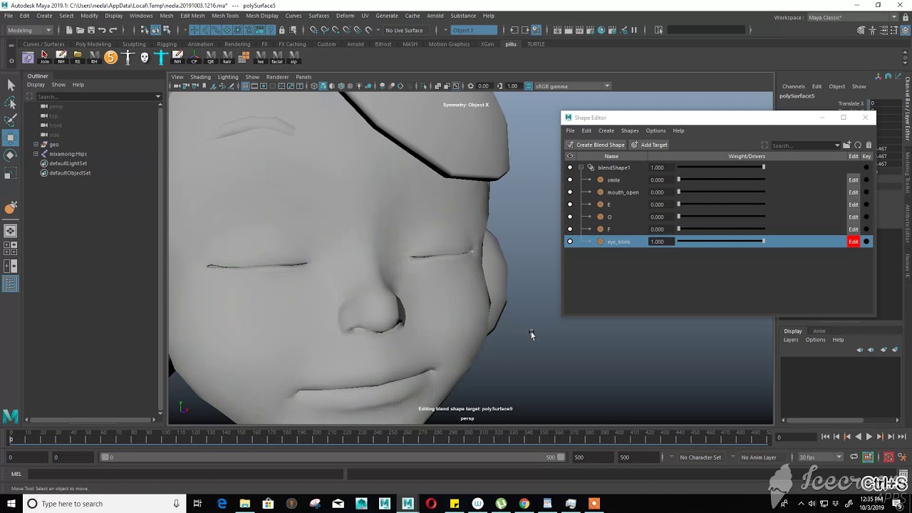 cartoon girl facial expression blend shape part 06 - YouTube
