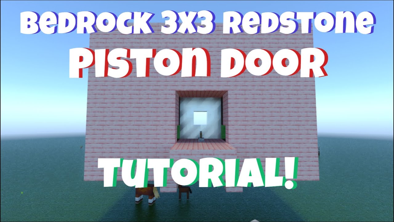 MineCraft Bedrock Easy 3X3 Redstone Piston Door - YouTube