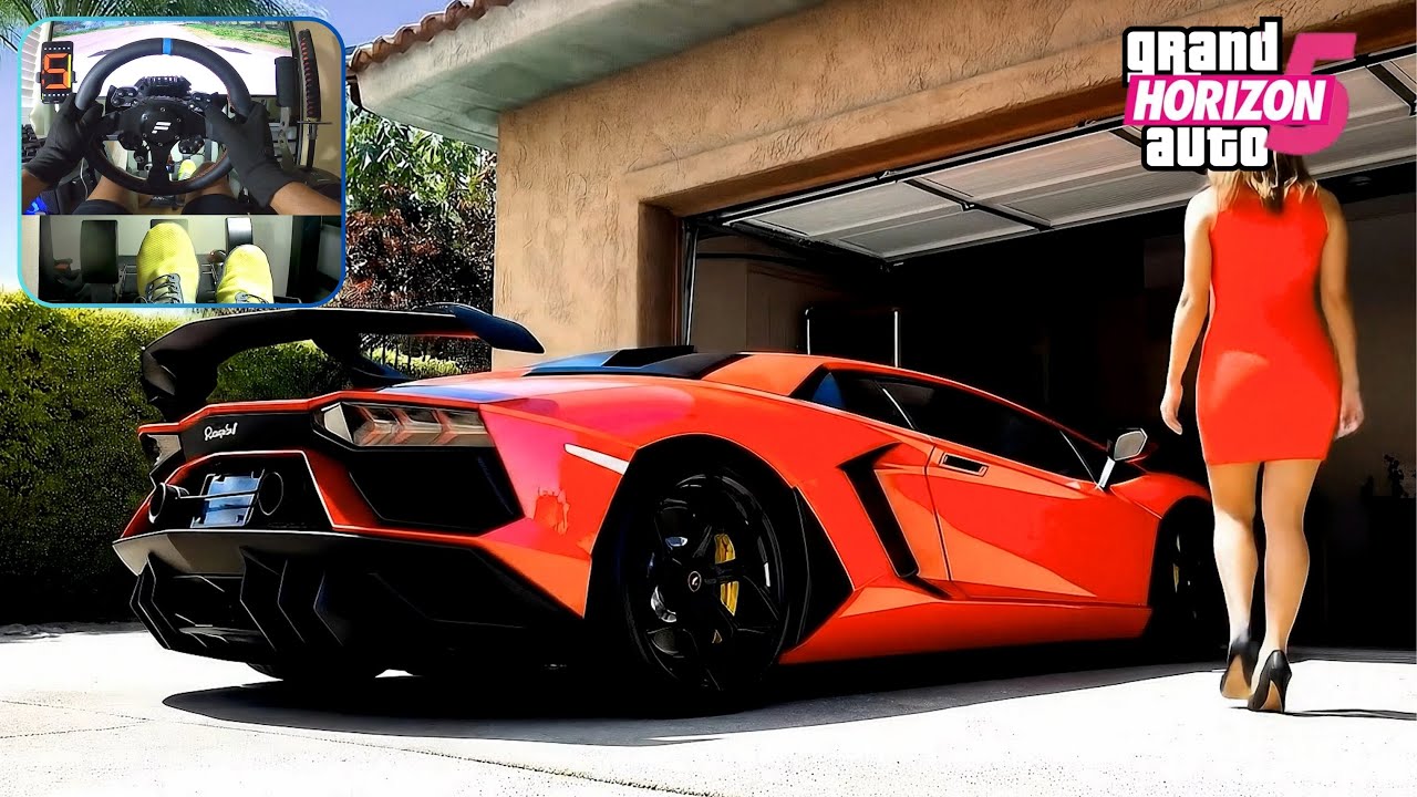 Lamborghini Aventador SVJ Gameplay | FH5 - 4K | Fanatec Wheel - YouTube