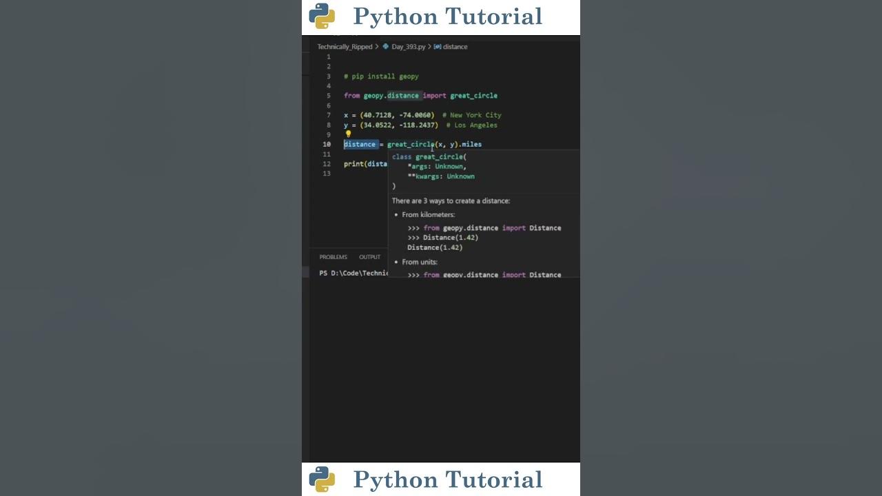 Calculating Distance Between Geographical Points With Geopy | Python Tutorial - YouTube