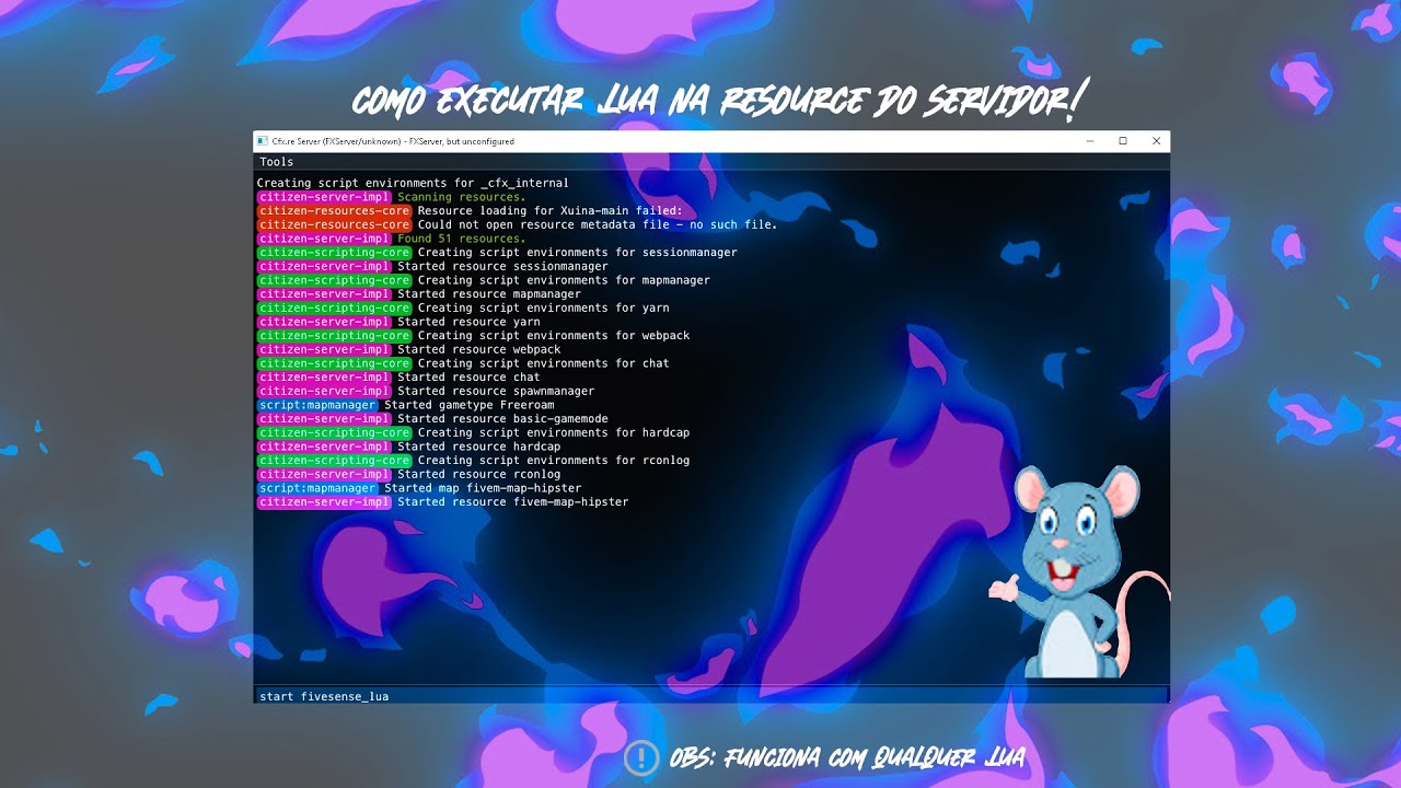 COMO EXECUTAR .LUA NA RESOURCE DO SERVIDOR - FIVEM - YouTube