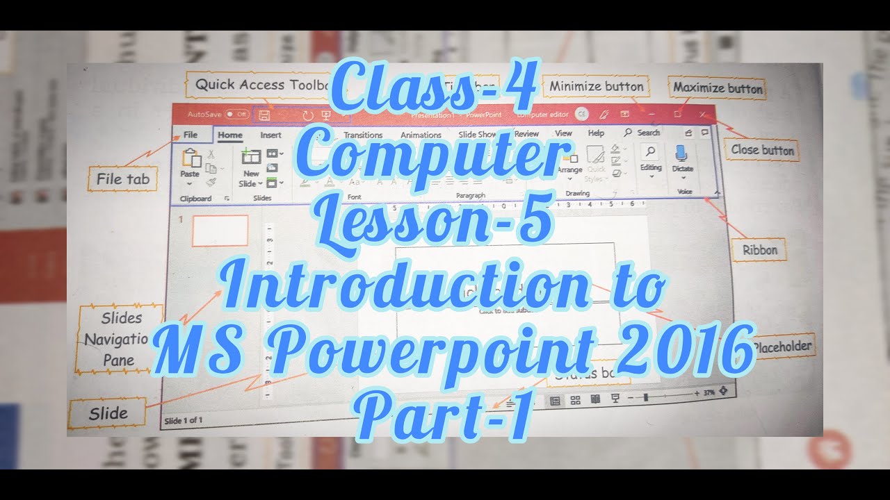 Class-4 | Computer Lesson-5 Introduction to MS Powerpoint 2016 | Part-1 | Powerpoint ...