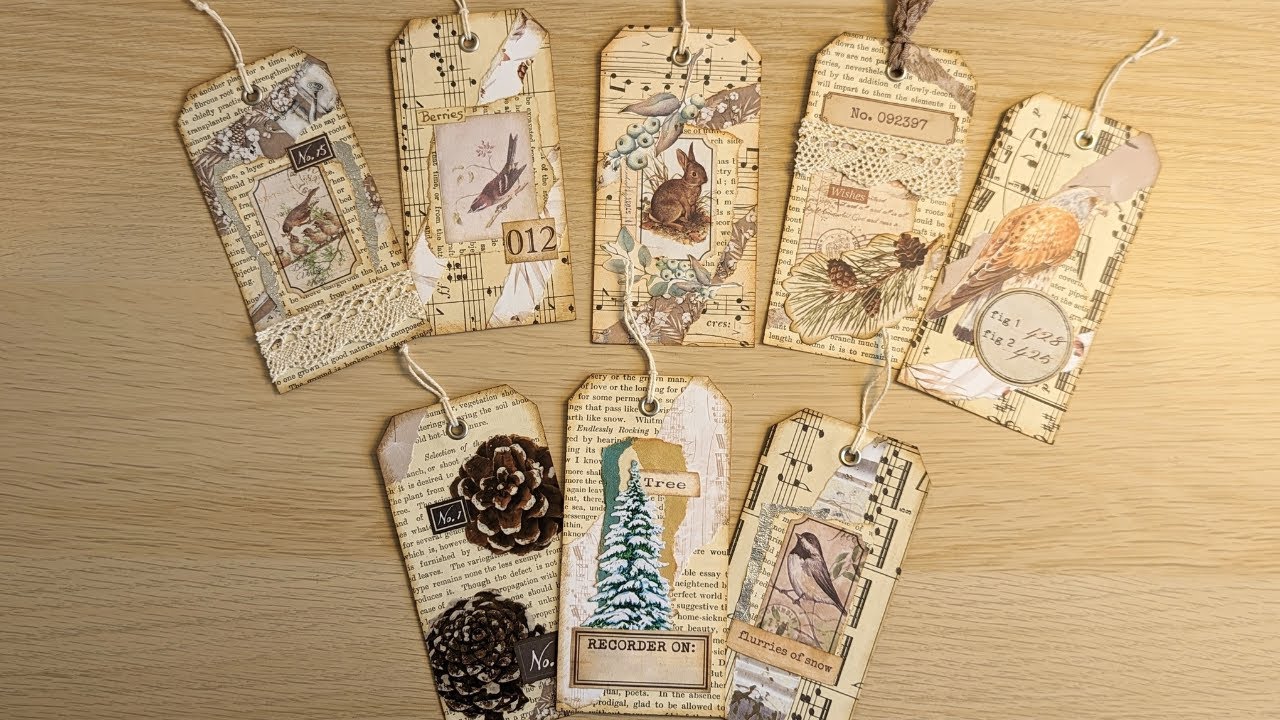 Mass Making Torn Paper Tags ~ Woodland Junk Journal Ideas - YouTube