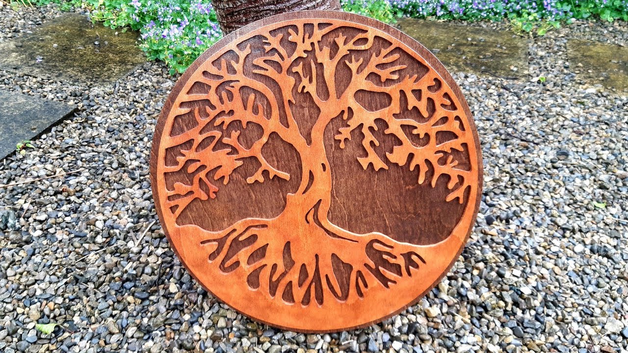 Tree Of Life cut out on plywood, scroll saw project. - YouTube