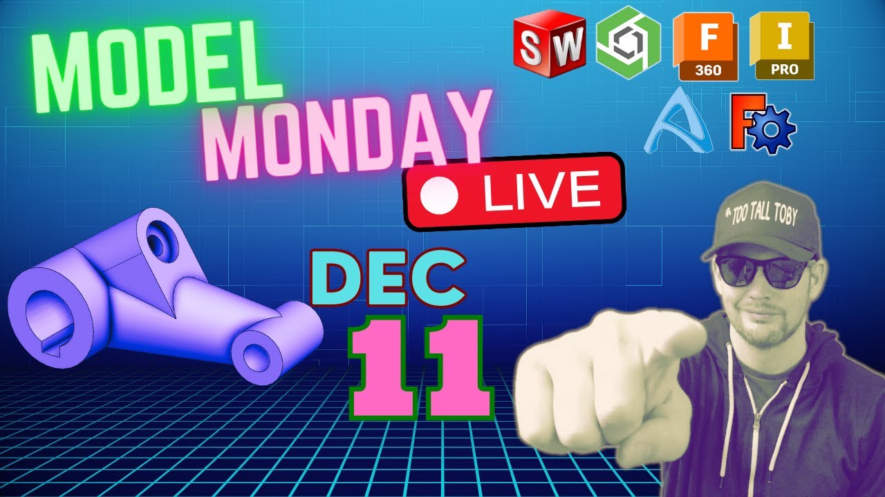 Model Monday LIVE - DEC 11- Live 3D CAD CHALLENGES for the CHAT - YouTube