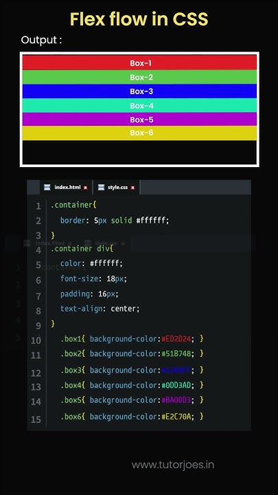 Flex Flow in CSS #tutorjoes #css #tamil - YouTube