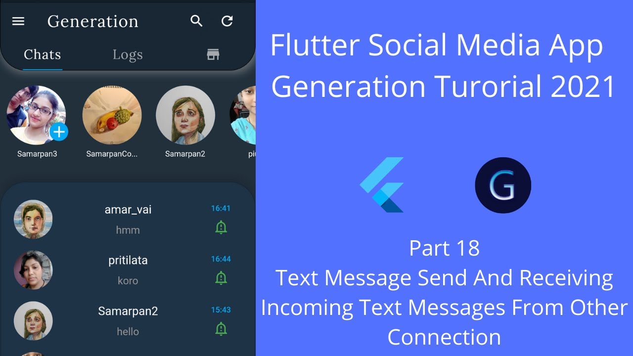 Flutter Social Media Chat App Tutorial Part 18 Send And Receive Flutter Social Media Chat App Tutorial Part 18 Send And Receive