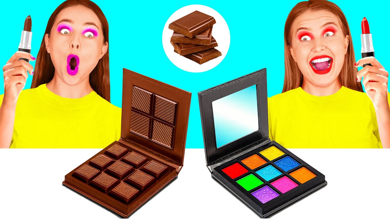Real Food vs Chocolate Food Challenge by BaRaDa Best - YouTube