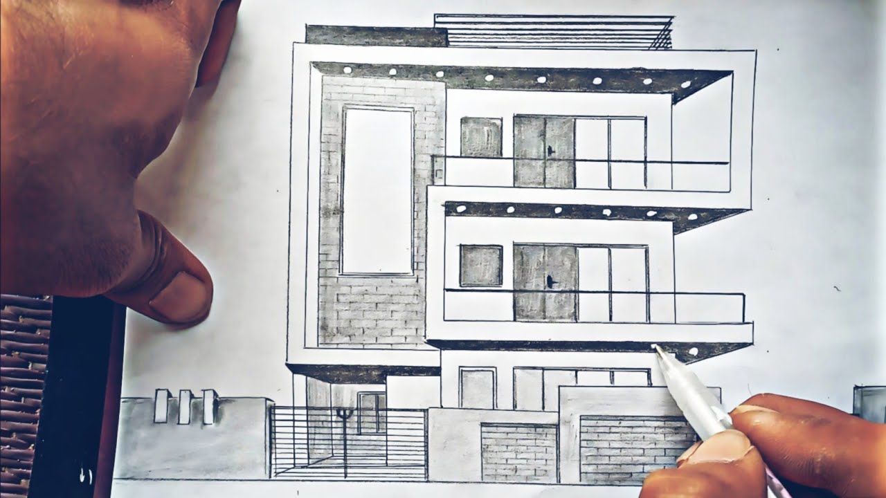 Building design part 2 || Amazing Modern house Drawing Design 2023 ...