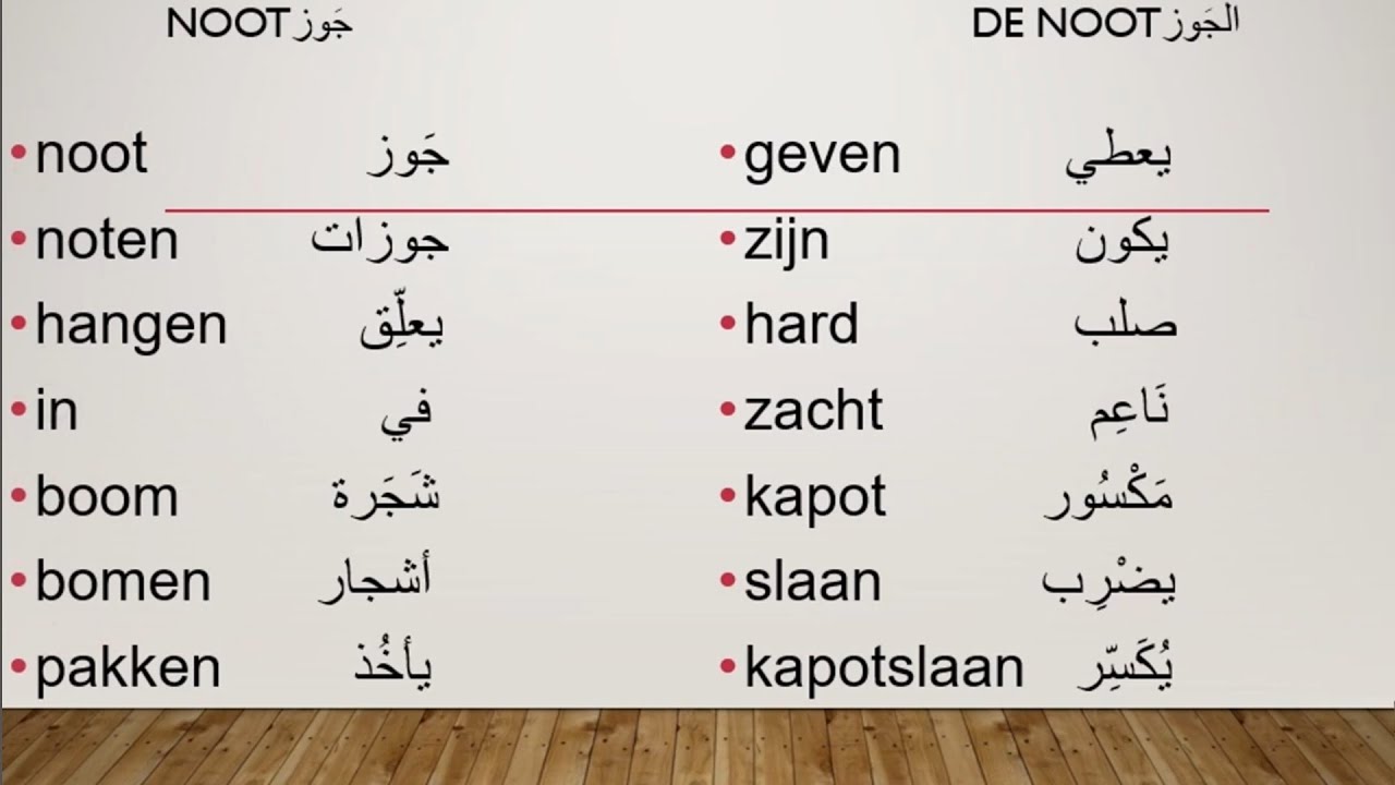 Naar Nederland Les19 De noot الجوز 🇳🇱 - YouTube