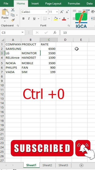 Advance Excel Trick -05 | Shortcut Key To Hide and UnHide Row Column # ...