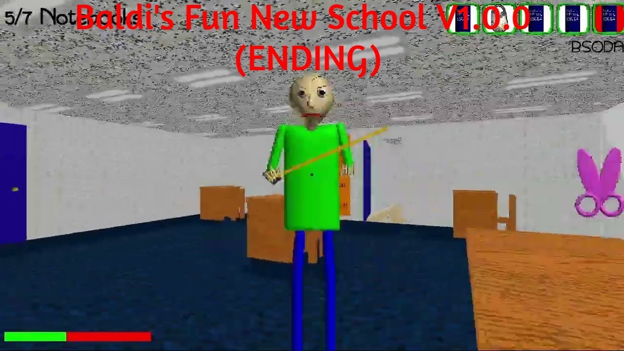 Baldi's Fun New School V1.0.0 - Baldi's Basics Custom Map - YouTube