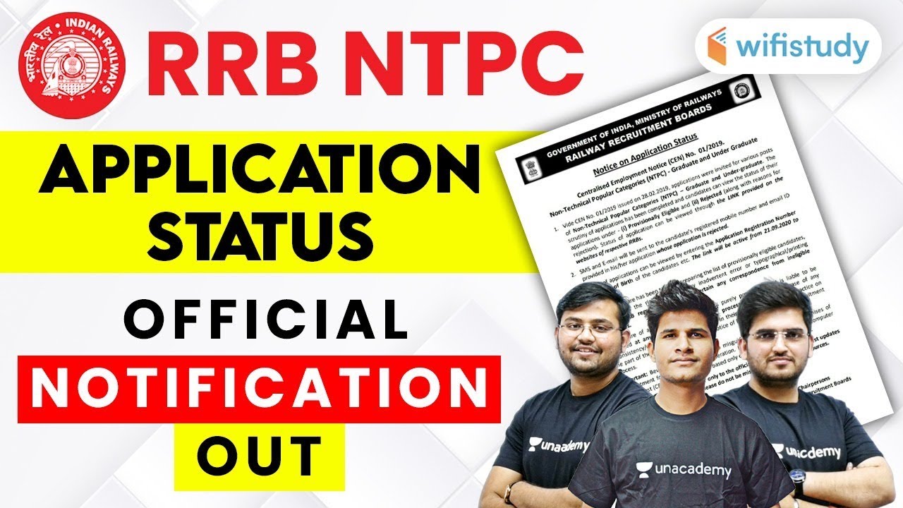 RRB NTPC 2019-20 Application Status Out | NTPC Application Status ...