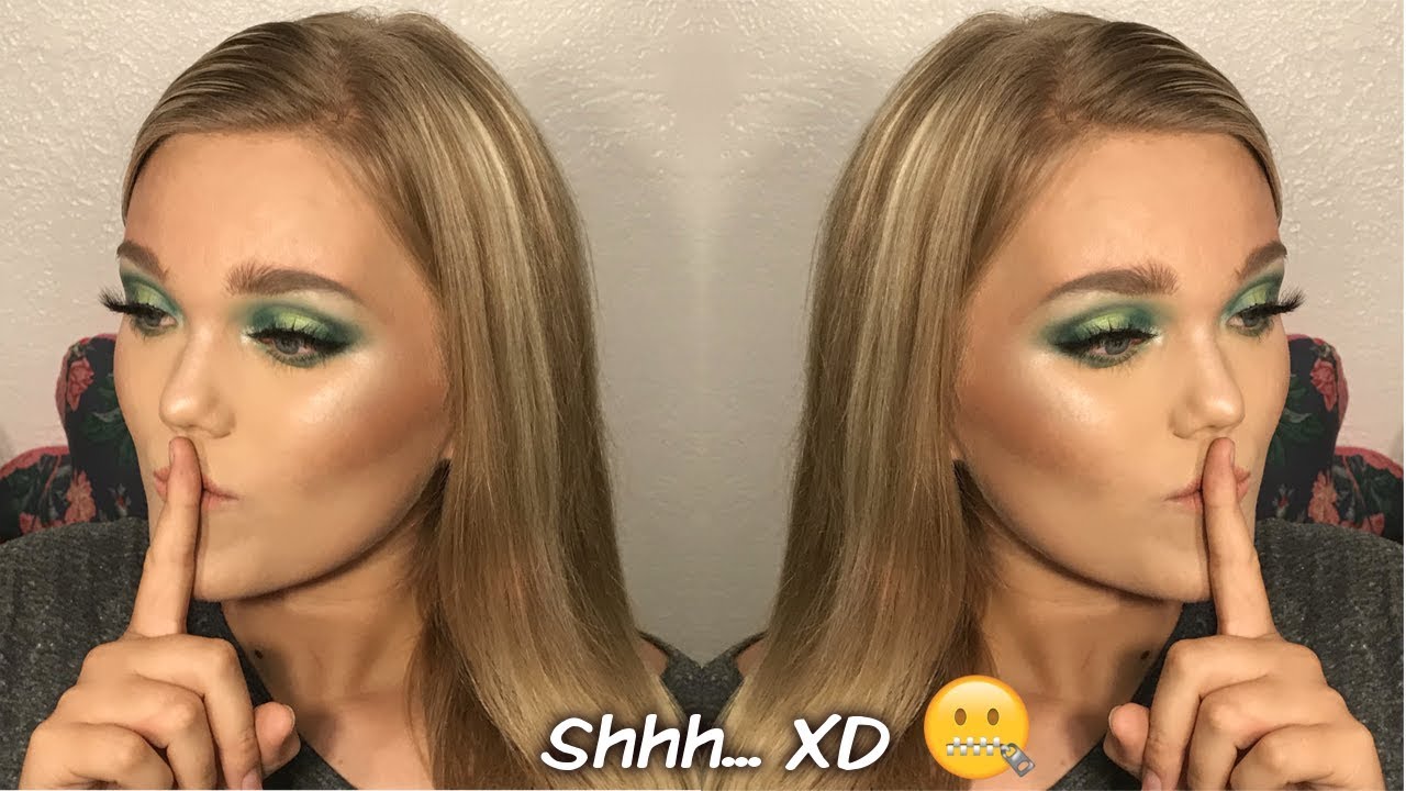 ASMR GREEN MAKEUP TUTORIAL - YouTube