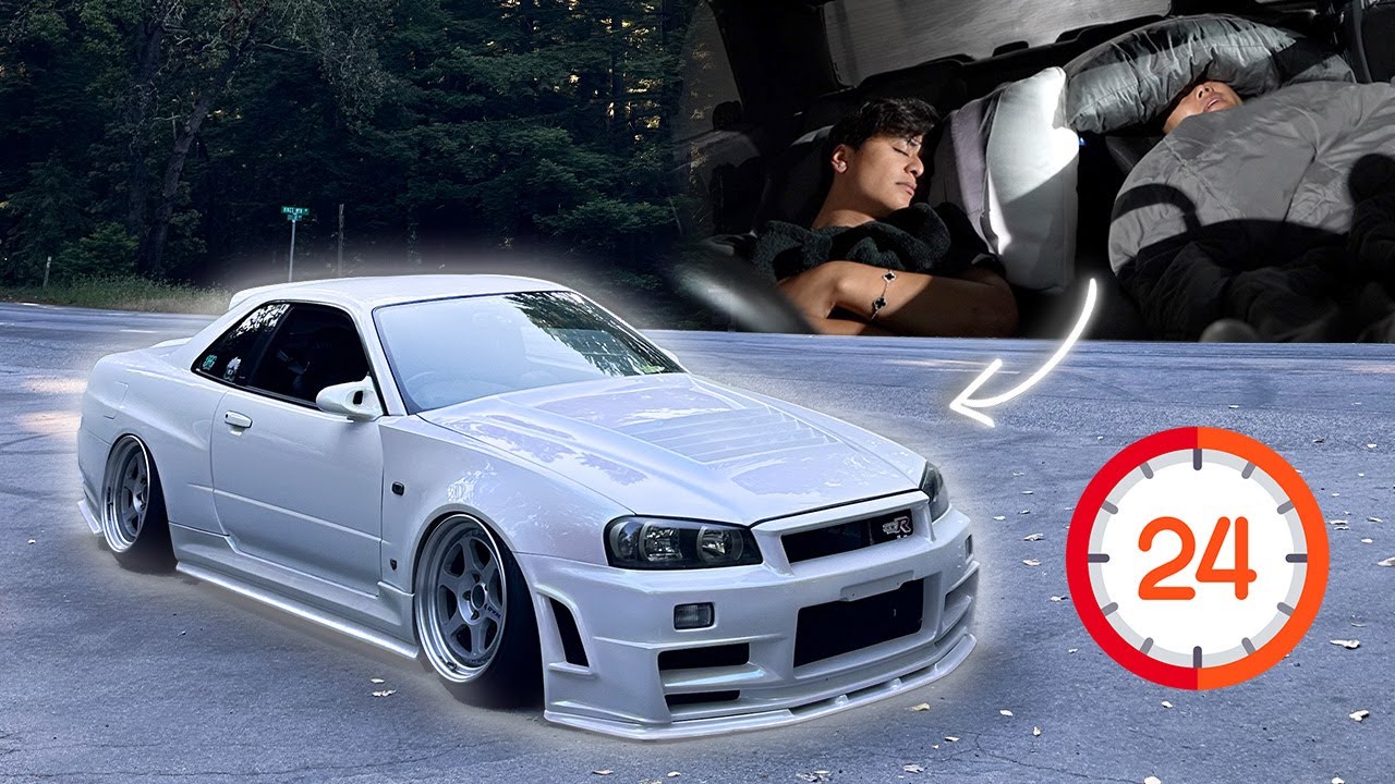 24 Hour Challenge in an R34 Skyline! - YouTube