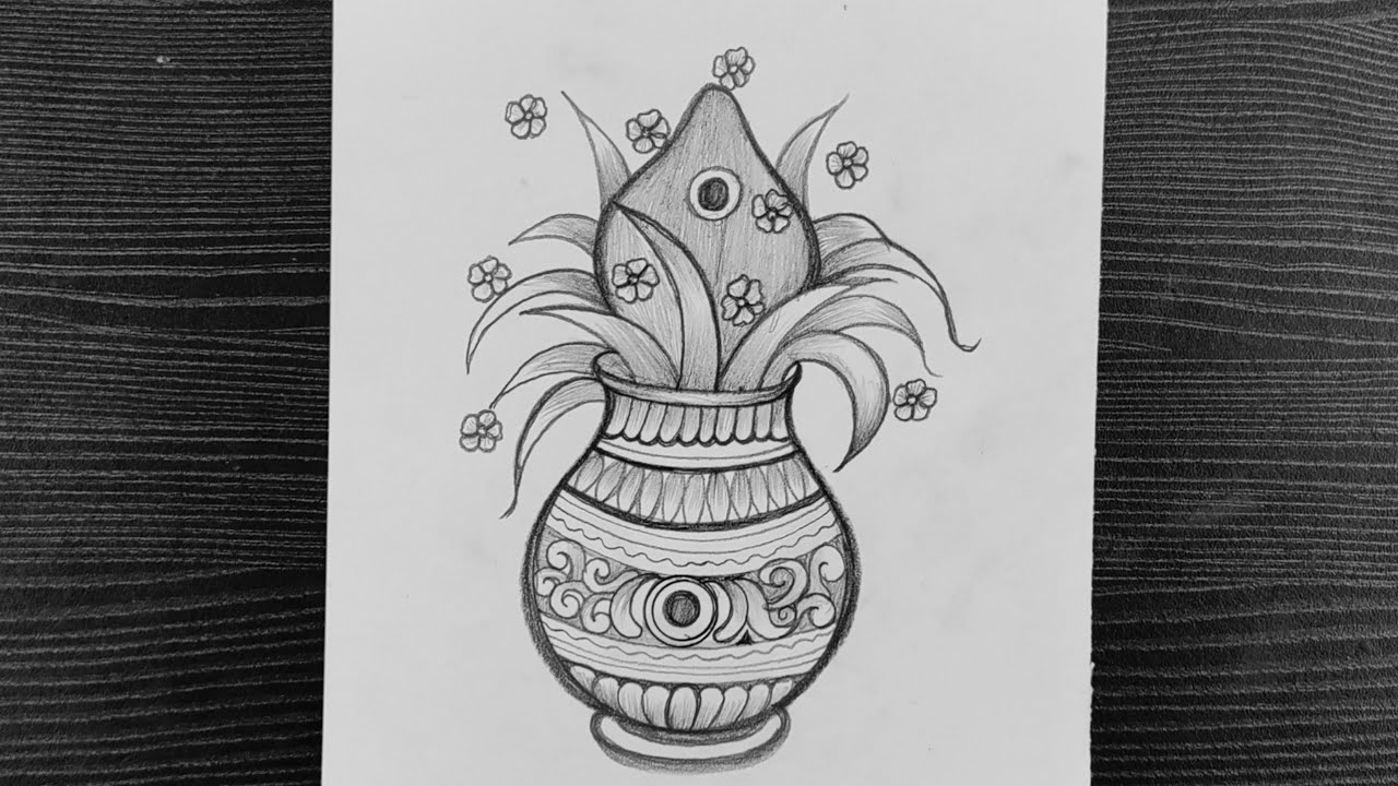 Beautiful Kalash Drawing // How To Draw A Kalash Step By Step // Kids ...