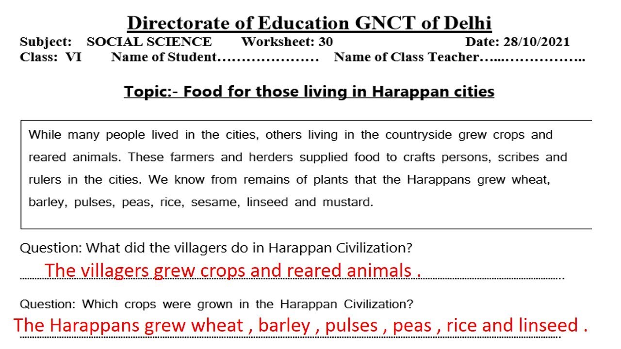 Social Science Worksheet 30 Class 6 (28/10/2021) | Worksheet 30 Class 6 ...