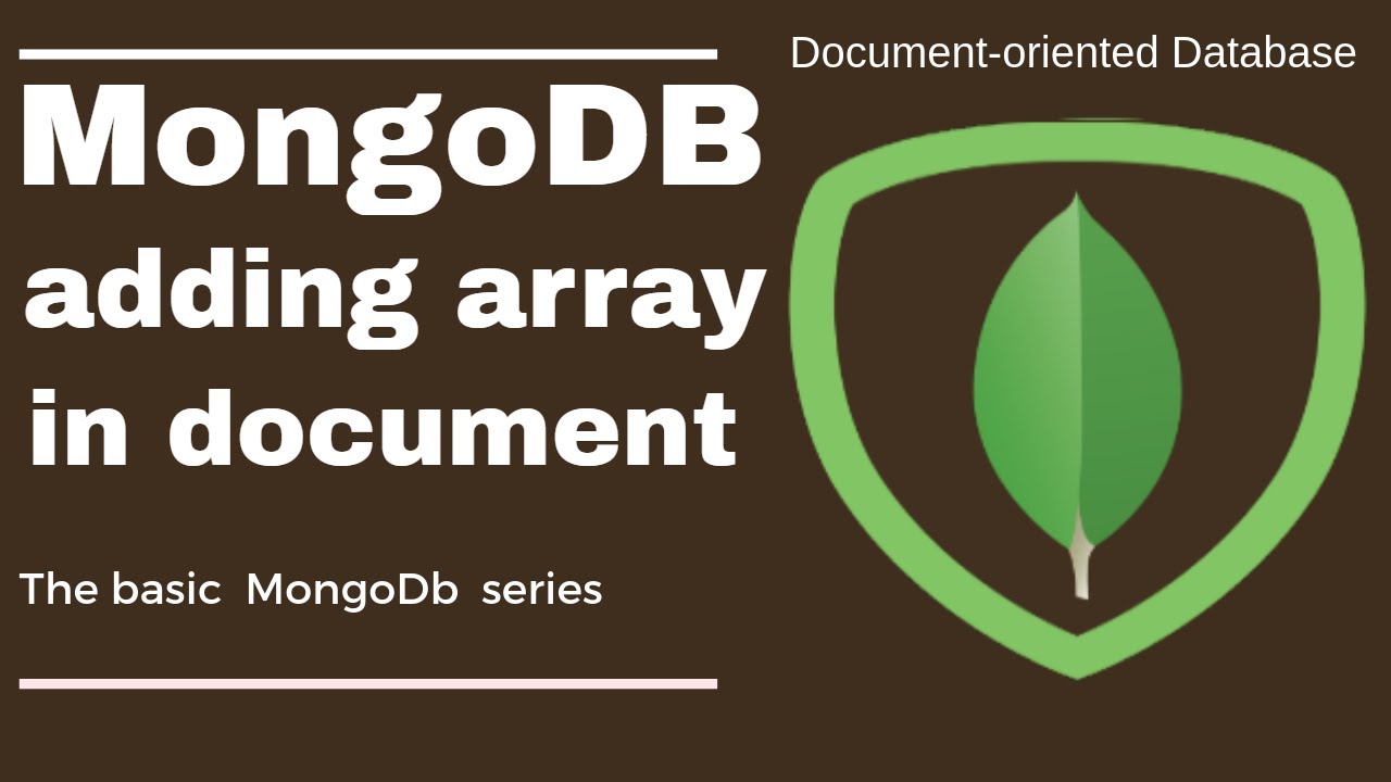 24 adding array in document using mongoDB - YouTube