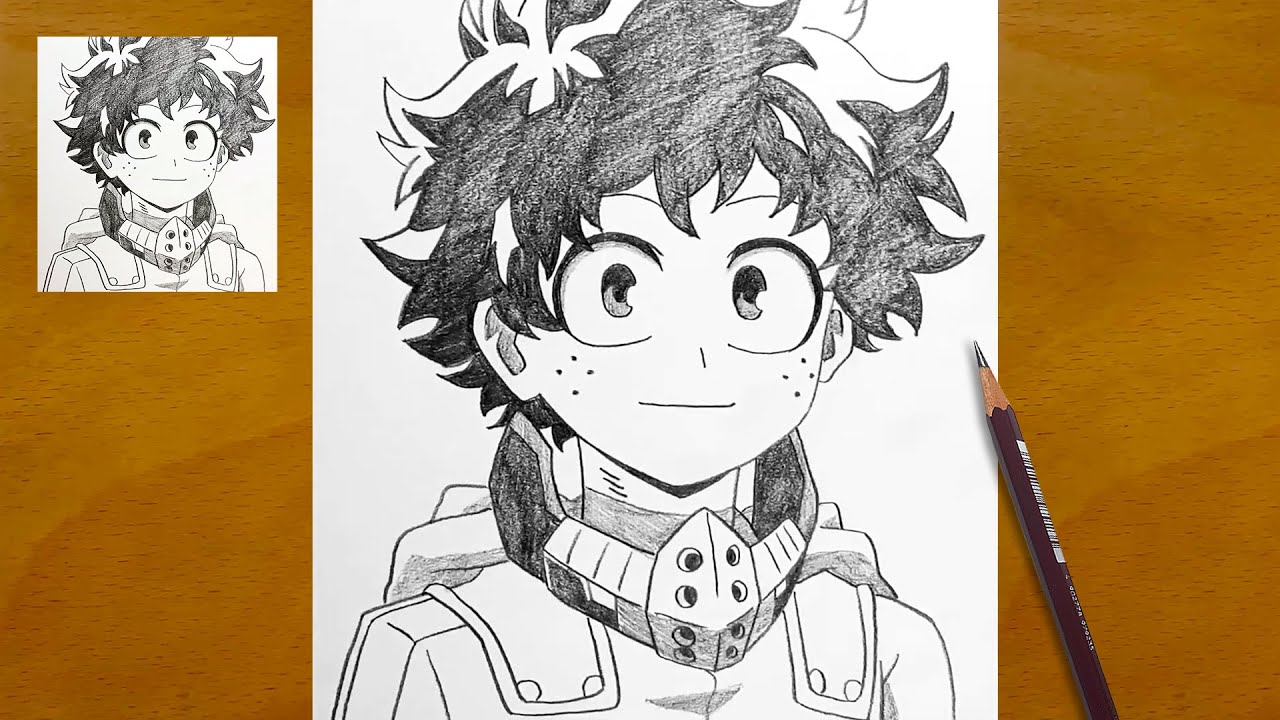 How to draw Izuku Midoriya step by step || Deku drawing from My Hero ...